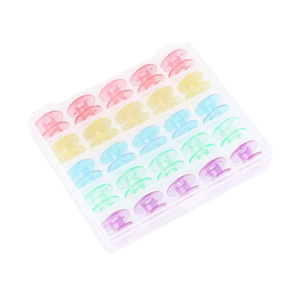 Biplut 25/50 Pcs/Box Bobbin Storage Case Sewing Machine Spools Cores ...