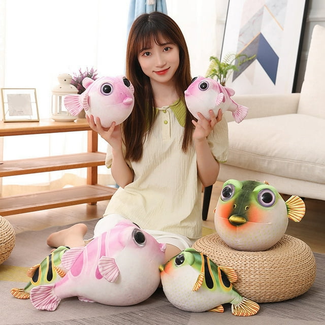 Biplut 26/33/43cm Pufferfish Plush Toy Ugly And Cute Animal Doll Fluffy ...