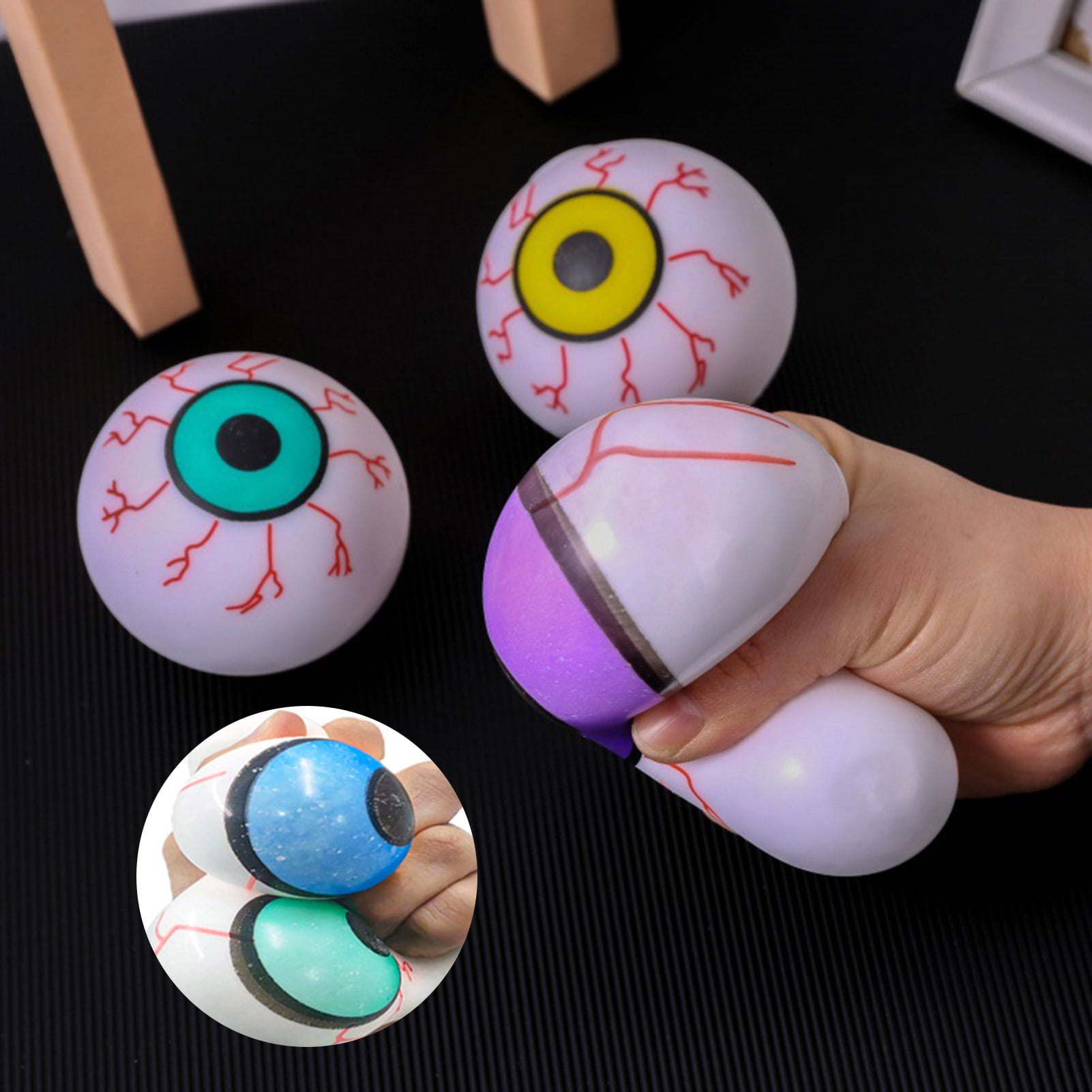 Biplut 2Pcs Stress Reliever Toy Vivid Decorative TPR Eyeball Fidget ...