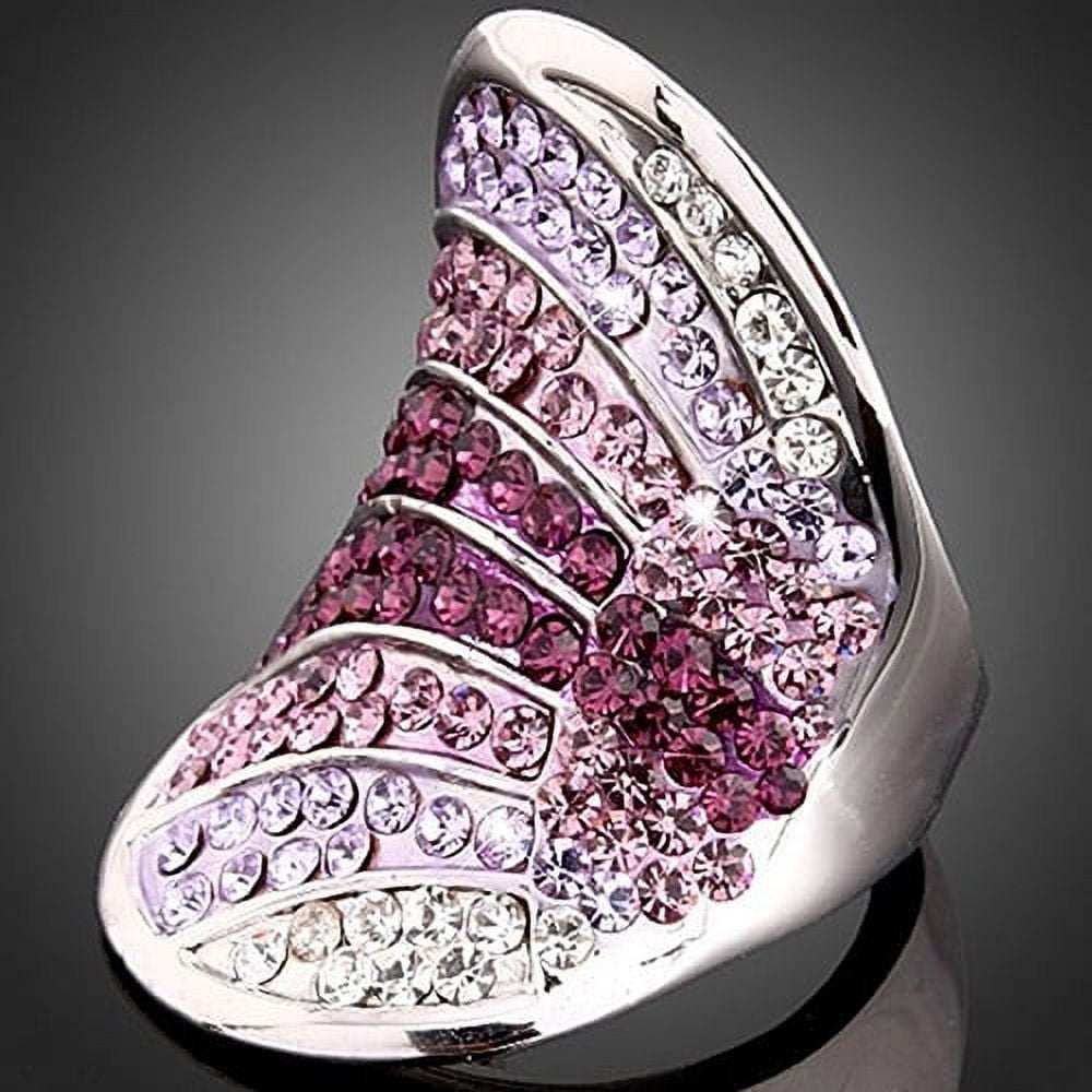 Biplut 925 Sterling Silver Women Korean Style Full Rhinestone Index Finger Ring - Walmart.com