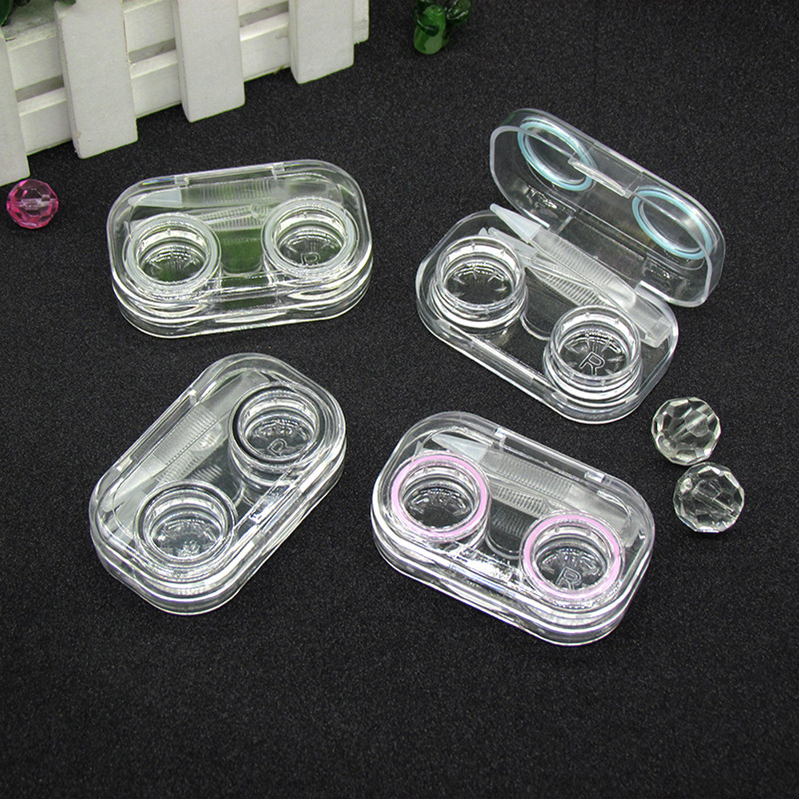 Biplut Contact Lens Case with Gasket Ring One-piece Design Lightweight ...