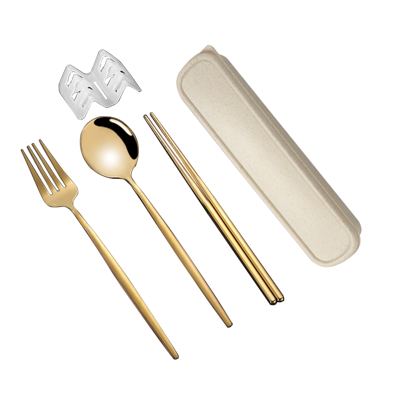 Biplut Flatware Kit Korean Style Dust-proof Stainless Steel Chopsticks ...
