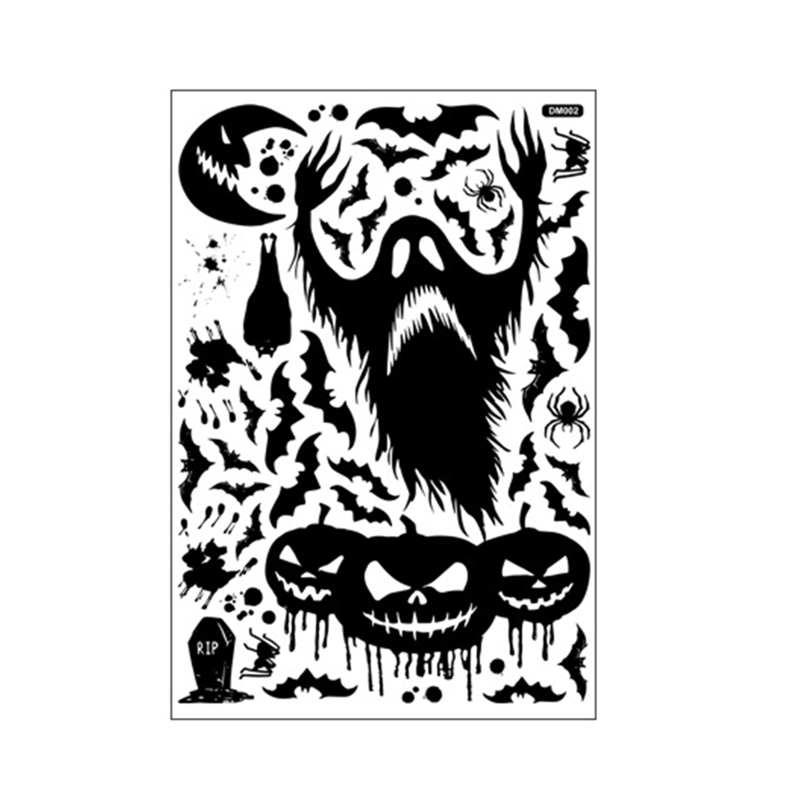 Biplut Halloween Window Sticker Pumpkin Ghost Witch Skeleton Scarecrow ...