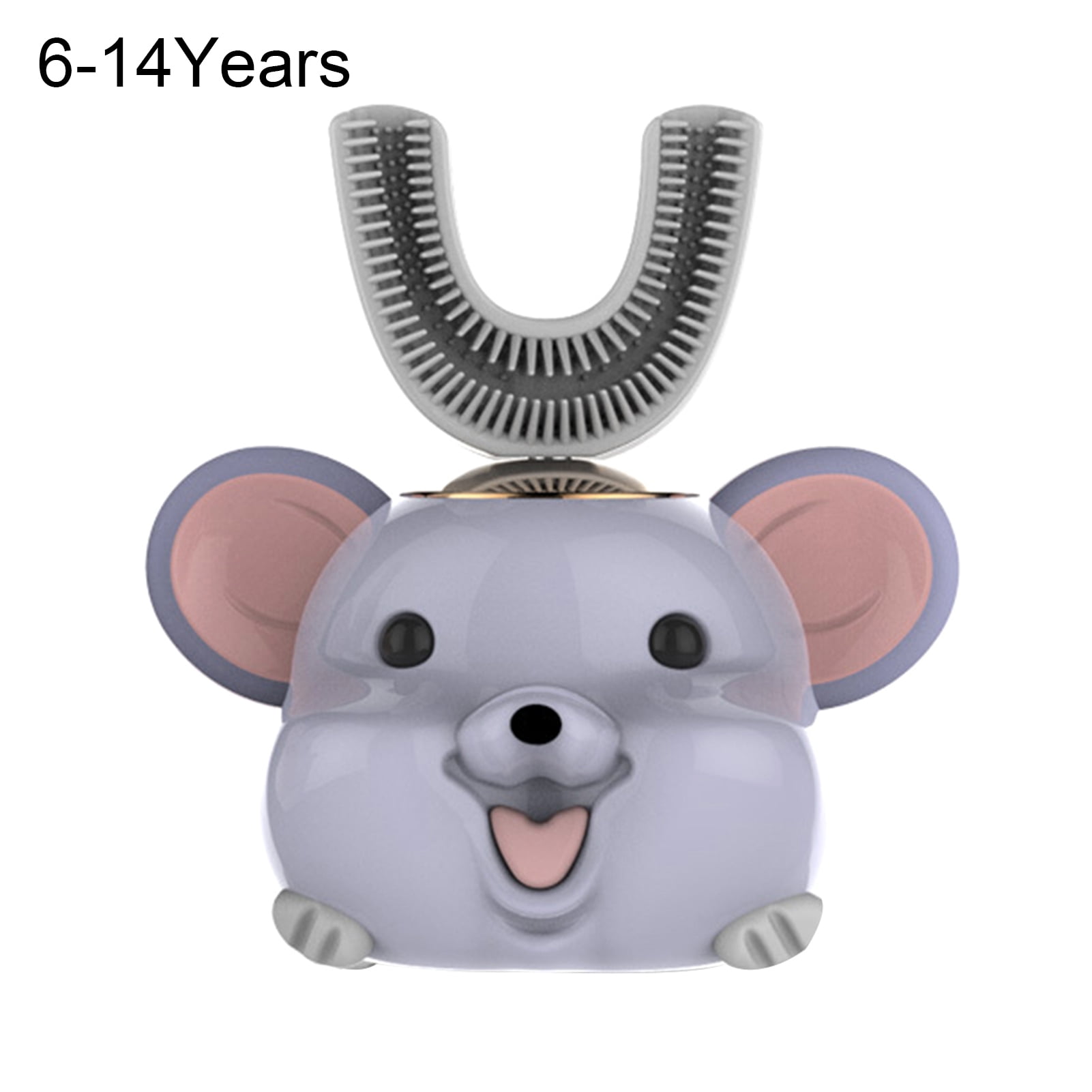 Biplut Kids Ultrasonic Toothbrush U-Shaped Head Cartoon Design Mini ...