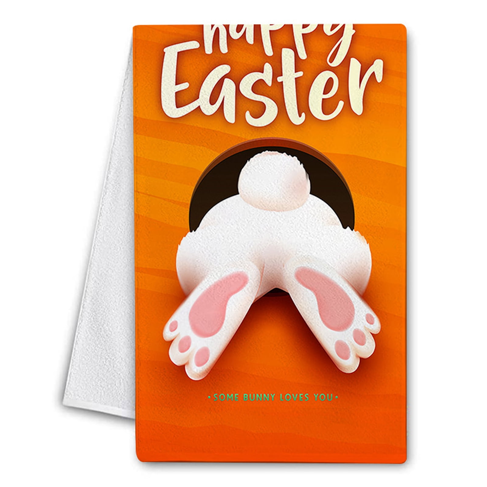 Biplut Kitchen Towel Soft Water Absorption Microfiber Easter Rabbit ...