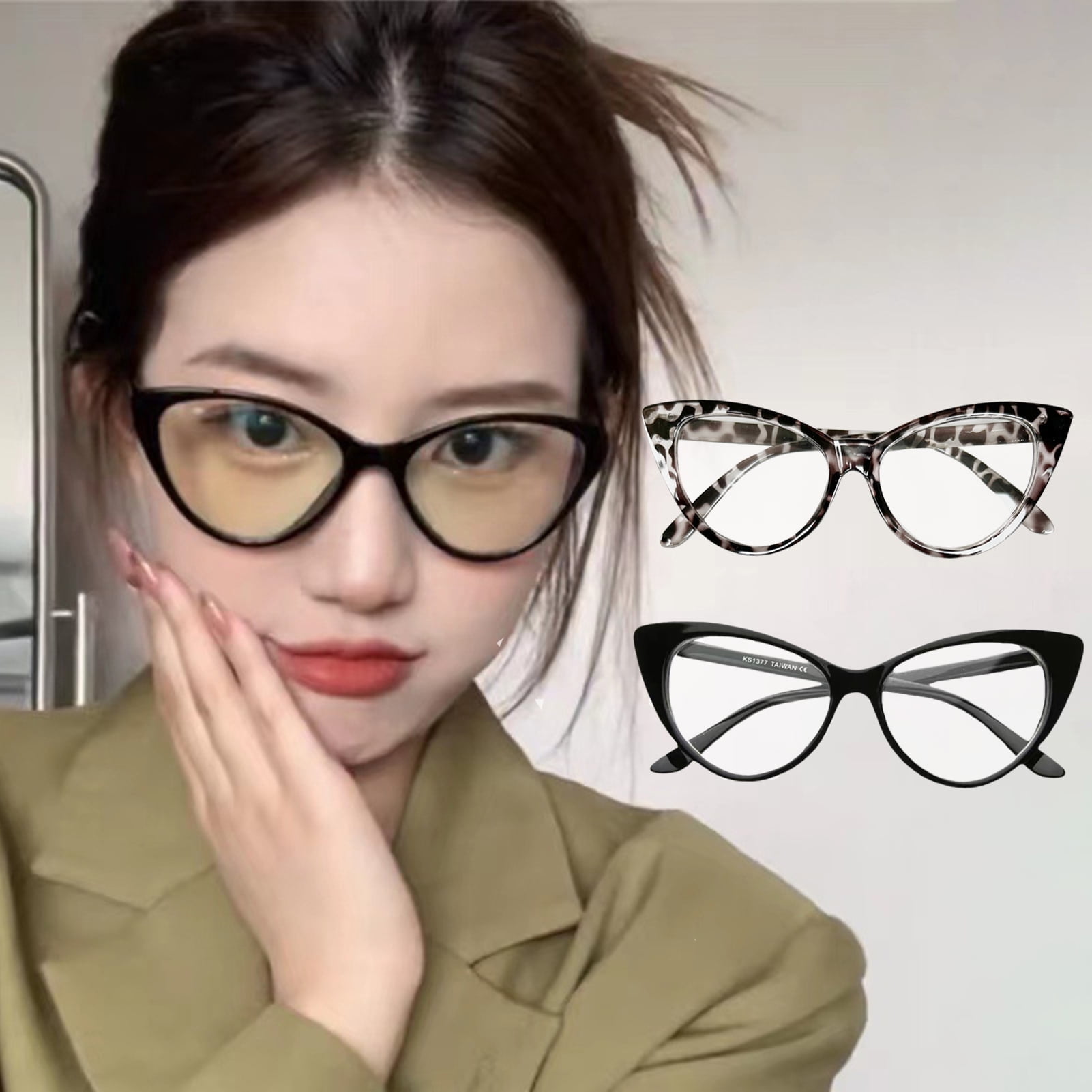 Biplut Non-prescription Glasses Black Frame Anti Eyestrain No Degree ...