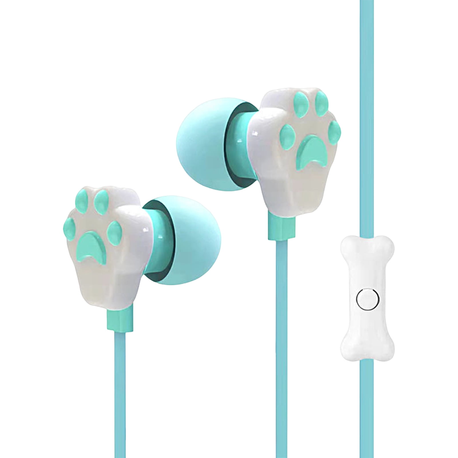 Biplut Wired Earbud High Fidelity Deep Bass Lightweight Cartoon Cat Paw ...