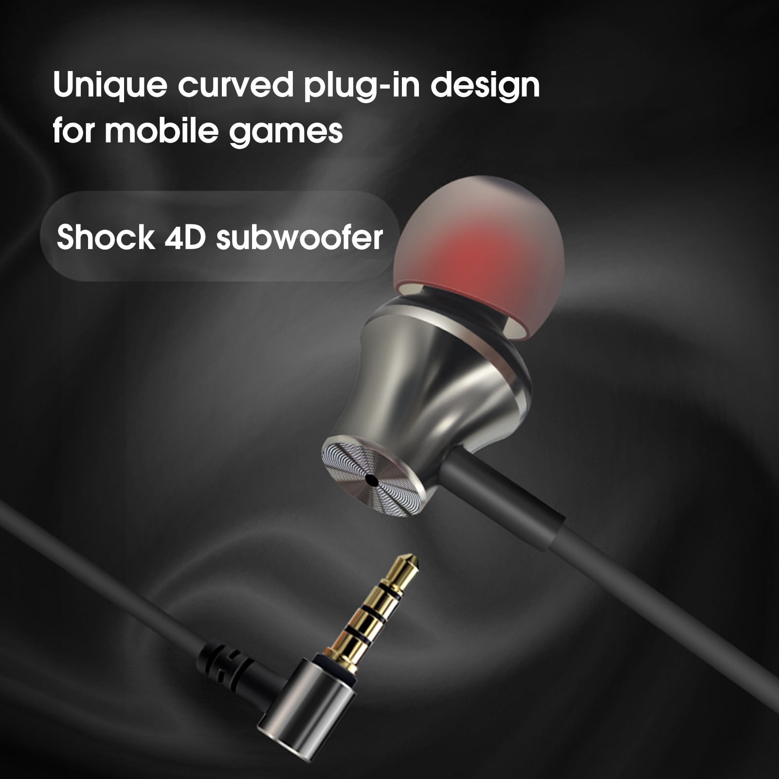 Biplut Wired Earphone Line Control L-shaped Plug Type-C/3.5mm Mega Bass ...