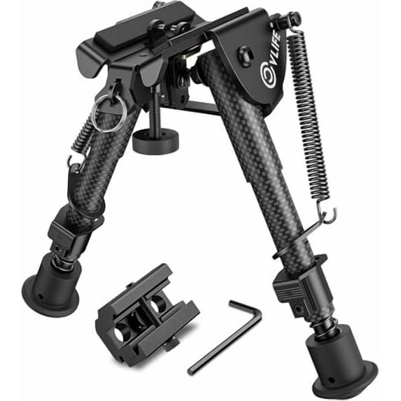 Bipod, Carbon Fiber Bipod for Rifle with Picatinny Adapter 6-9 Inches ...
