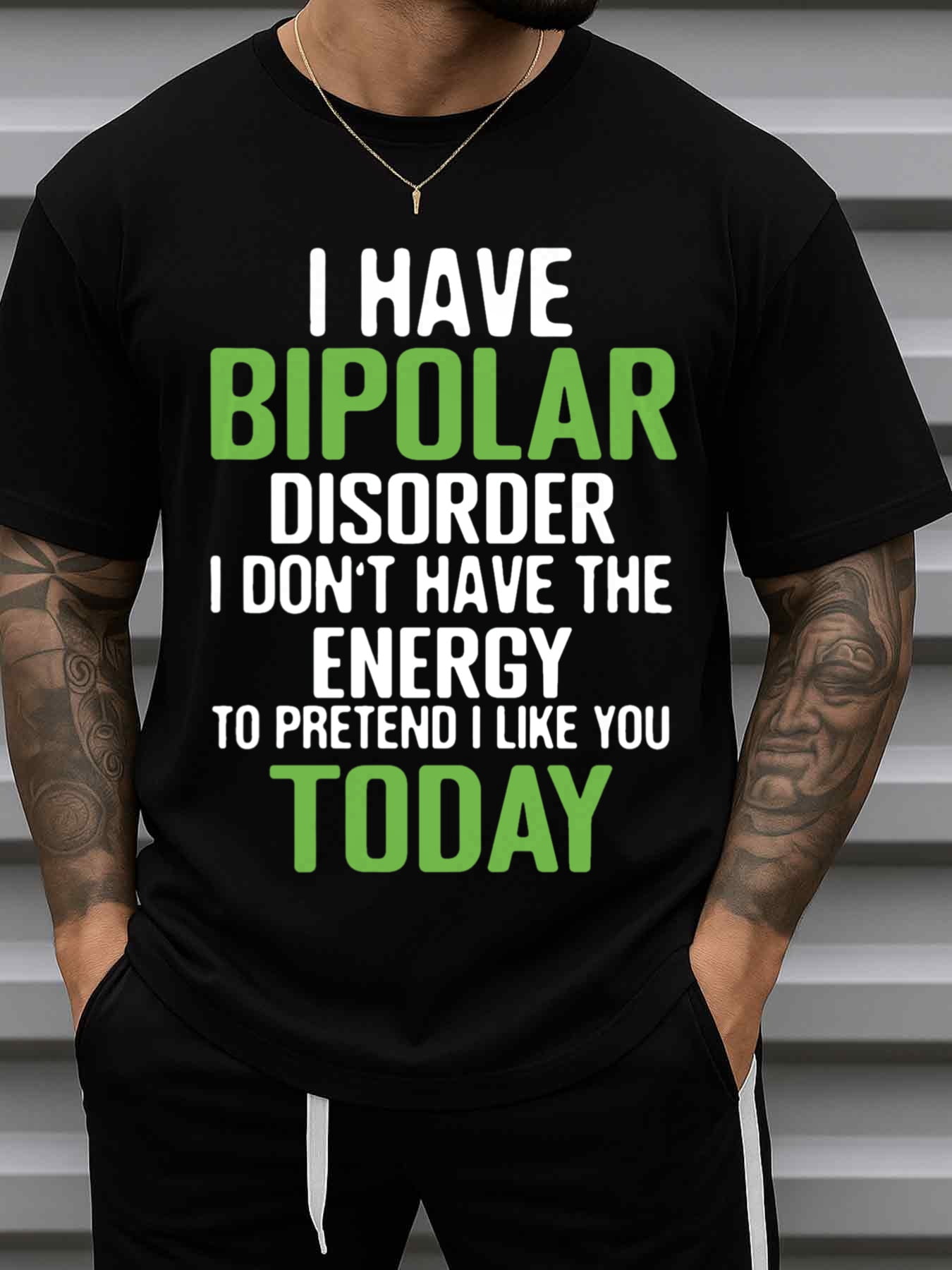 Bipolar Awareness Tee | Funny Humor T-Shirt, 180G 100%, Black, Crew ...