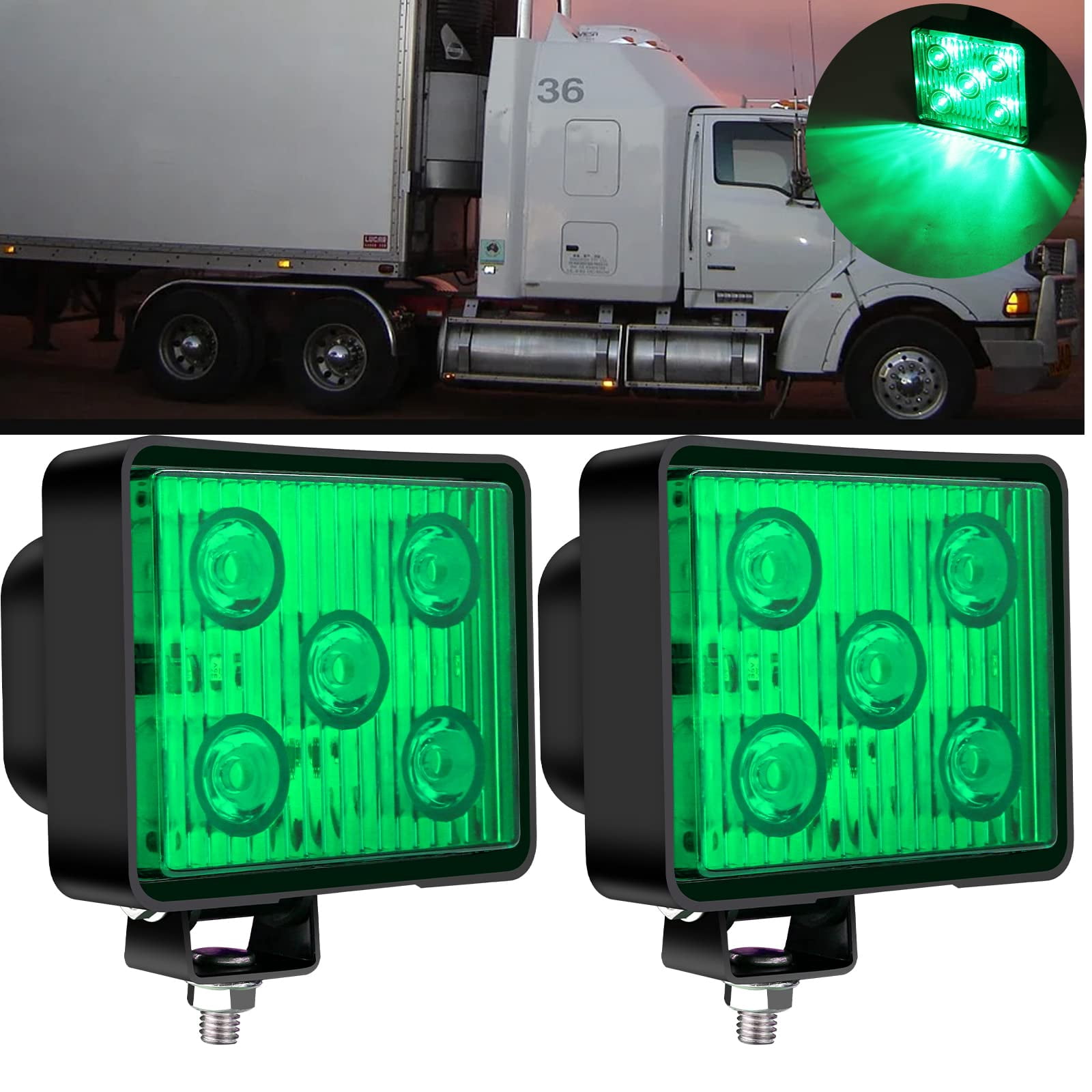 Biqing 2PCS Truck Rear DHF10 Lights 24V,Universal 5-LED Rear Tail ...