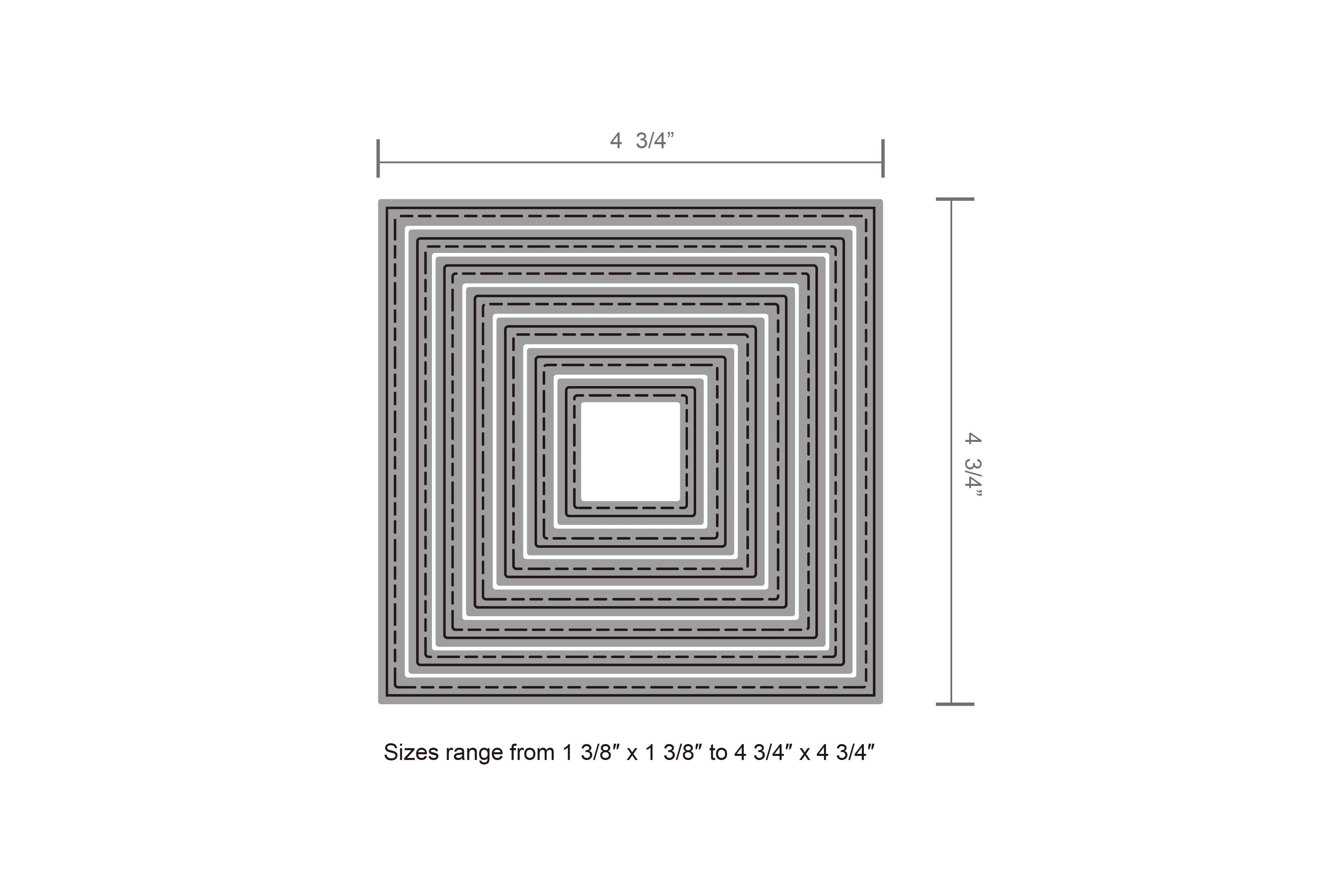 Bira Craft 120*120mm Square Cutting Dies, Cut Dies Stencil, assorted ...