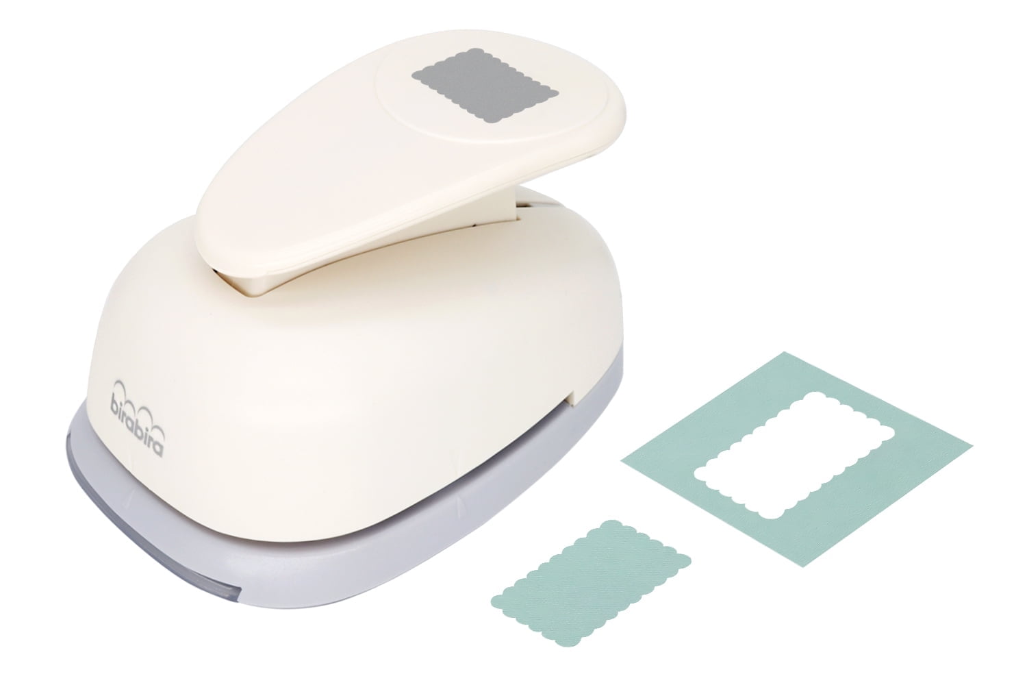 Bira Craft 2 5/8" x 1 5/8" Scalloped Rectangle Lever Action Craft Punch ...