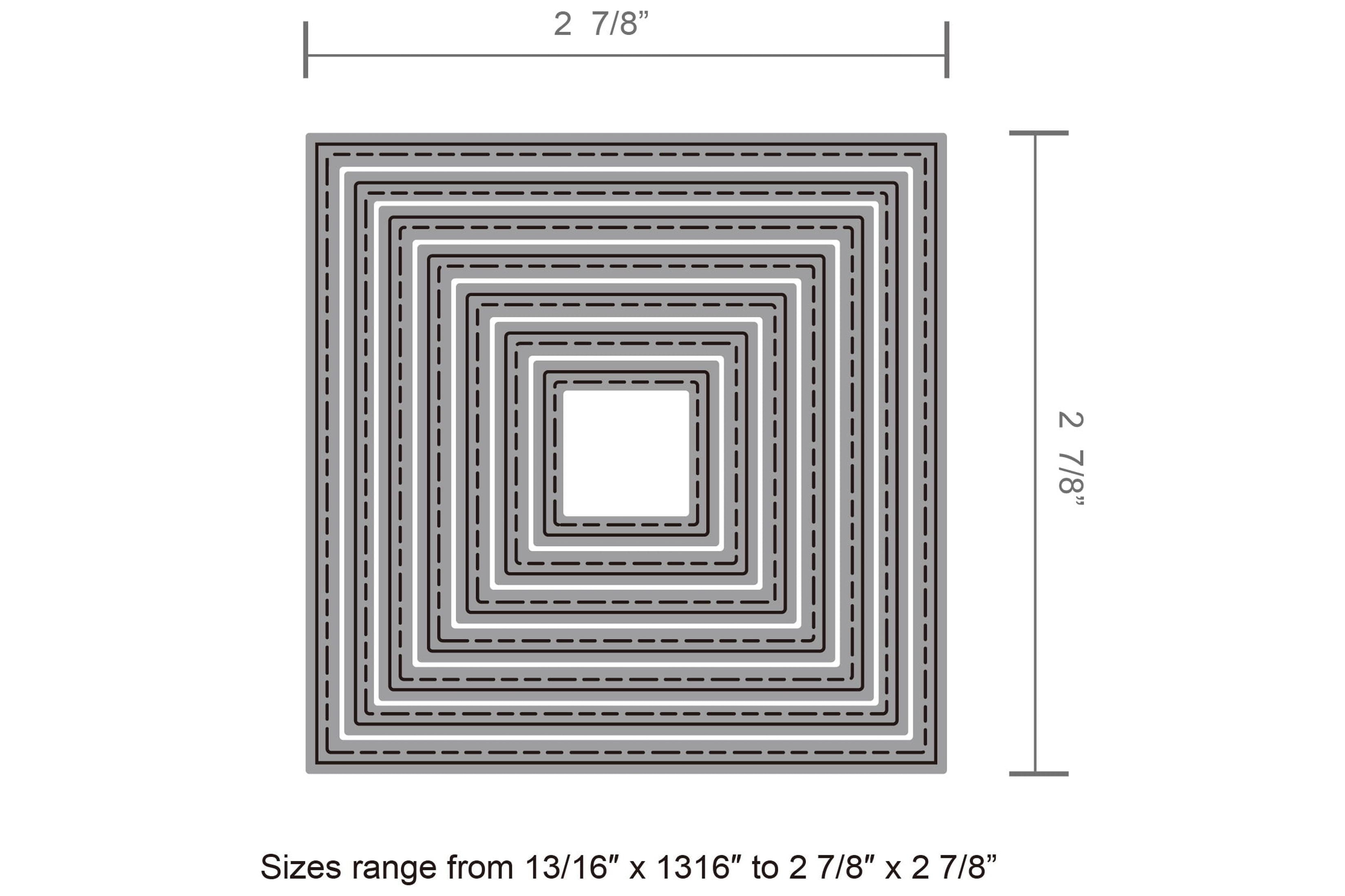 Bira Craft 74*74 mm Square Cutting Dies, Cut Dies Stencil, assorted ...