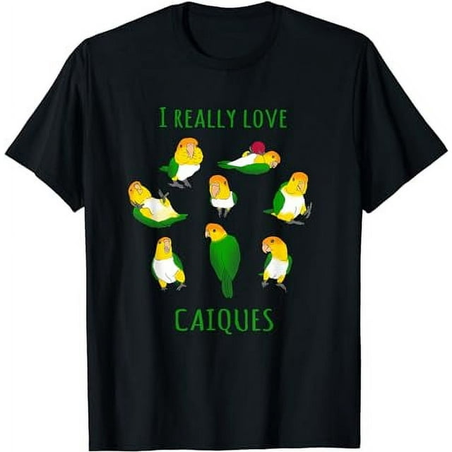 Birb Memes Parrot Lovers Doodle I really Love Caiques T-Shirt - Walmart.com