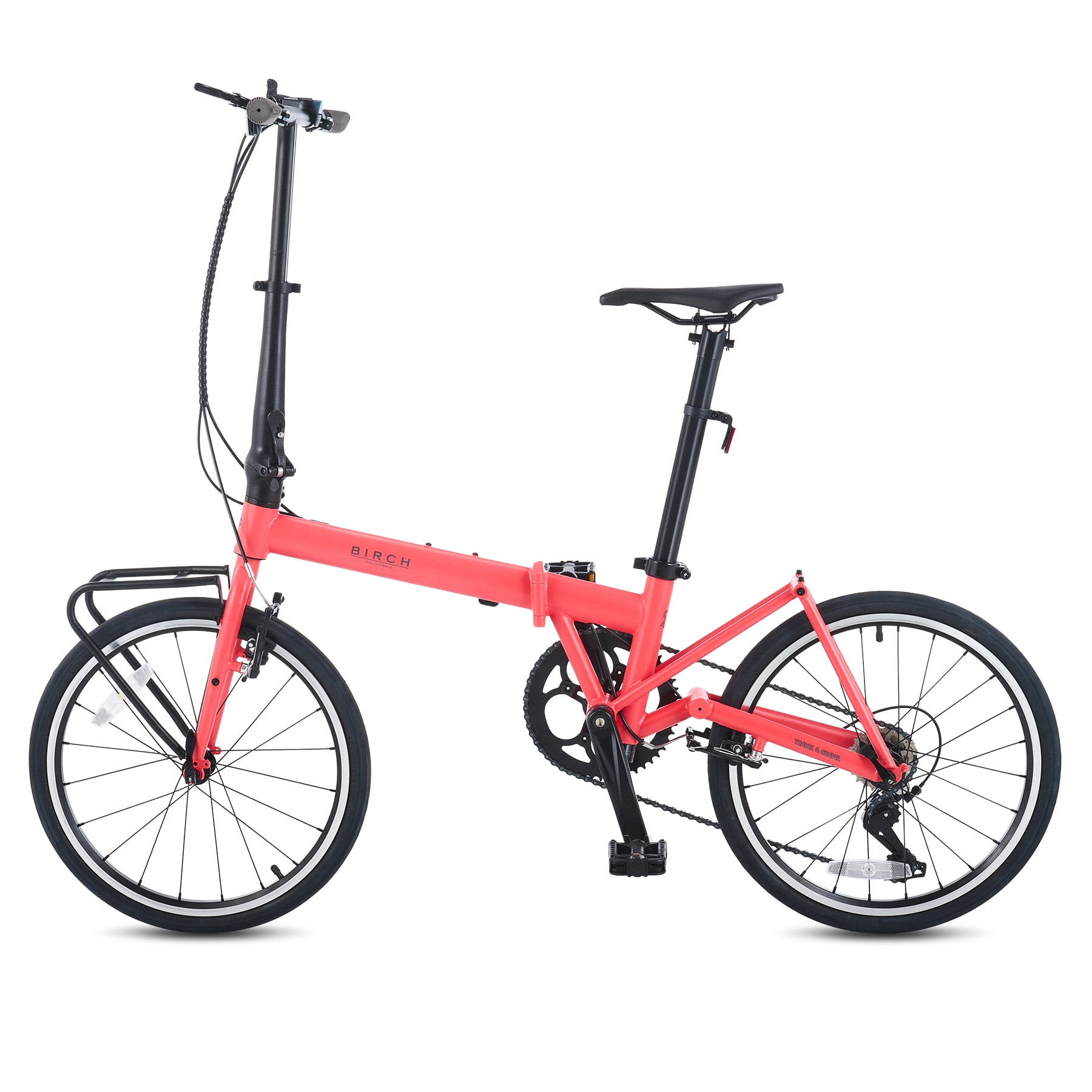 Birch 20'' Folding Bike, Adult, 7-Speed Shimano, V Brakes, Preinstalled ...