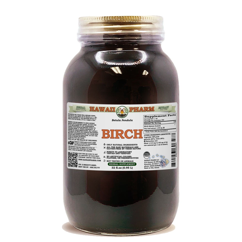 Birch (Betula Pendula) Dry Leaf ALCOHOL-FREE Liquid Extract. Expertly ...