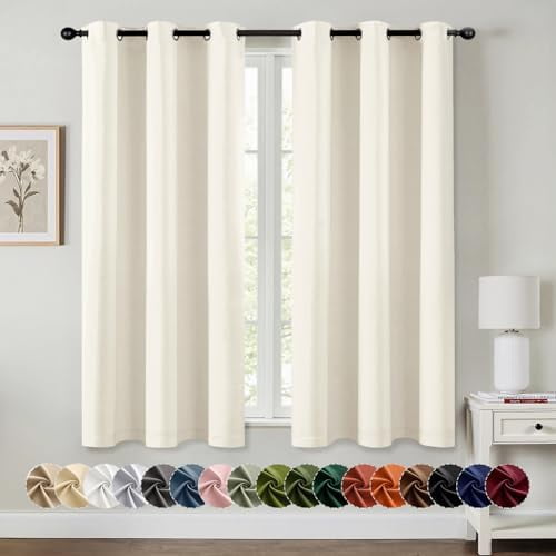 Birch Blackout Curtains for Bedroom Living Room 54 Inches Long 2 Panels ...