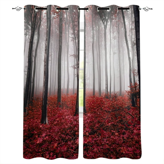 Birch Forest Trees Nature Printing Curtains Living Room Bedroom Home ...