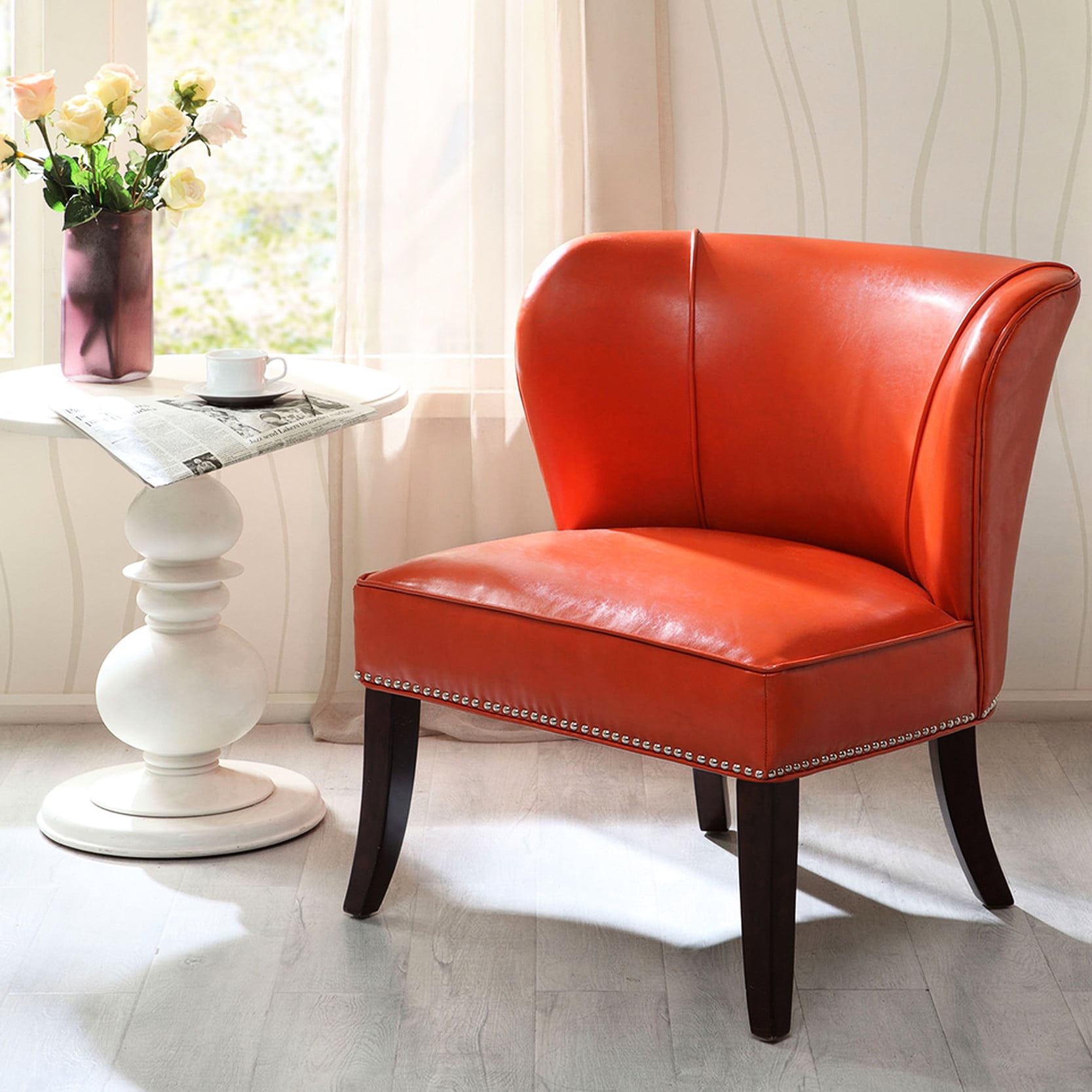 Birch Legs' Dark Finish + Faux Leather - Kitchen Breakfast Nook ...