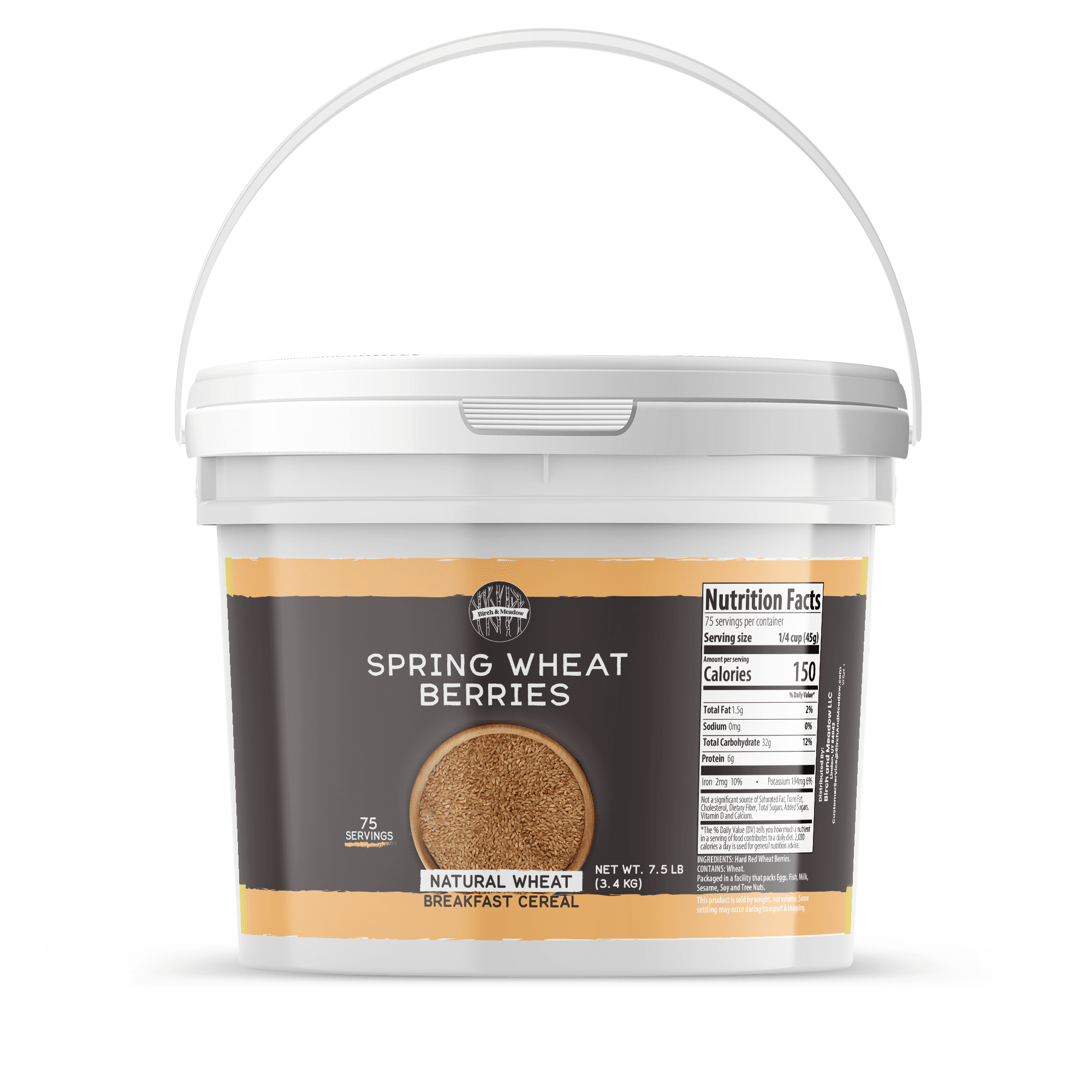 Birch & Meadow 1 Gallon of Hard Red Spring Wheat Berries, Non-GMO ...