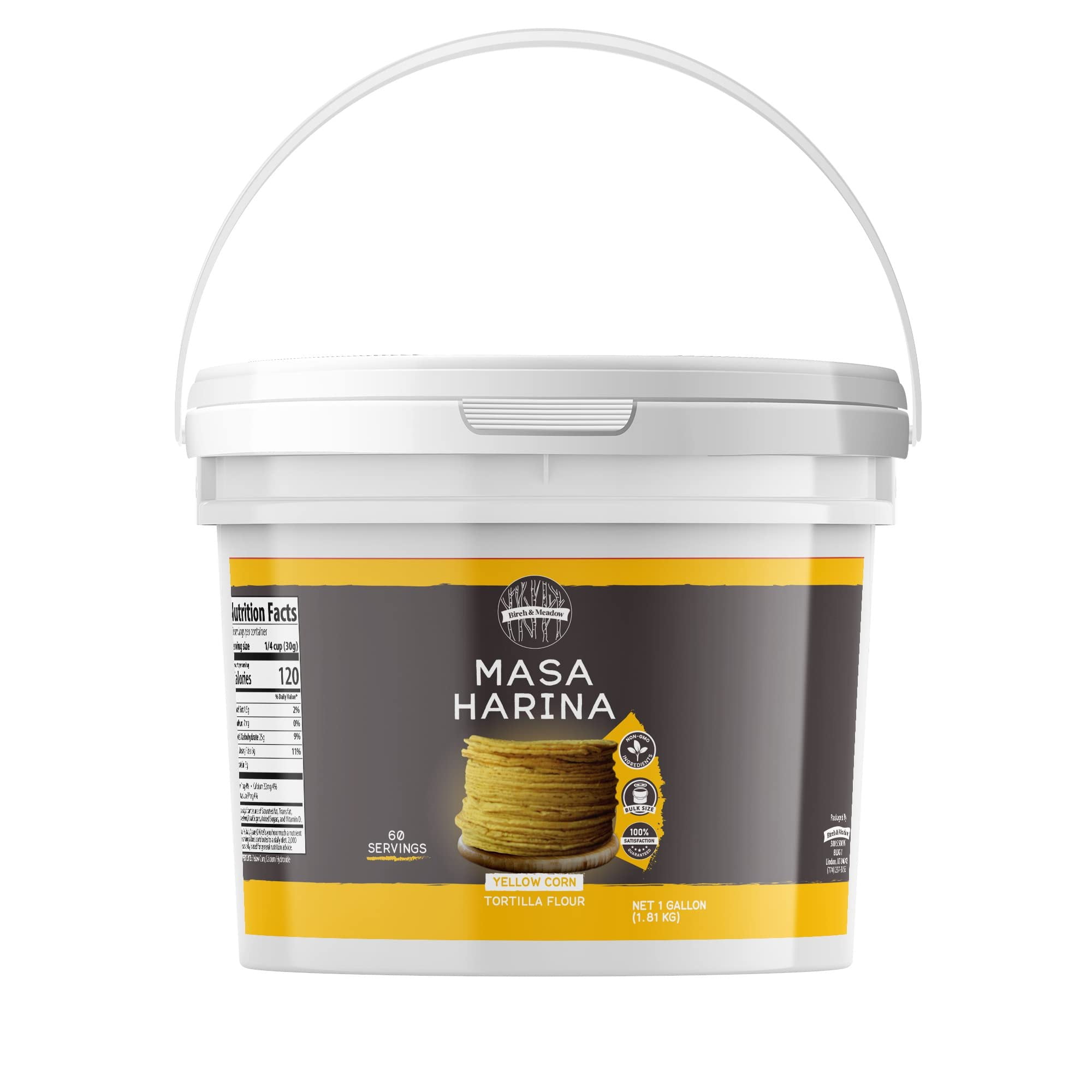 Birch & Meadow 1 Gallon of Yellow Corn Masa Harina, Tortilla Flour ...
