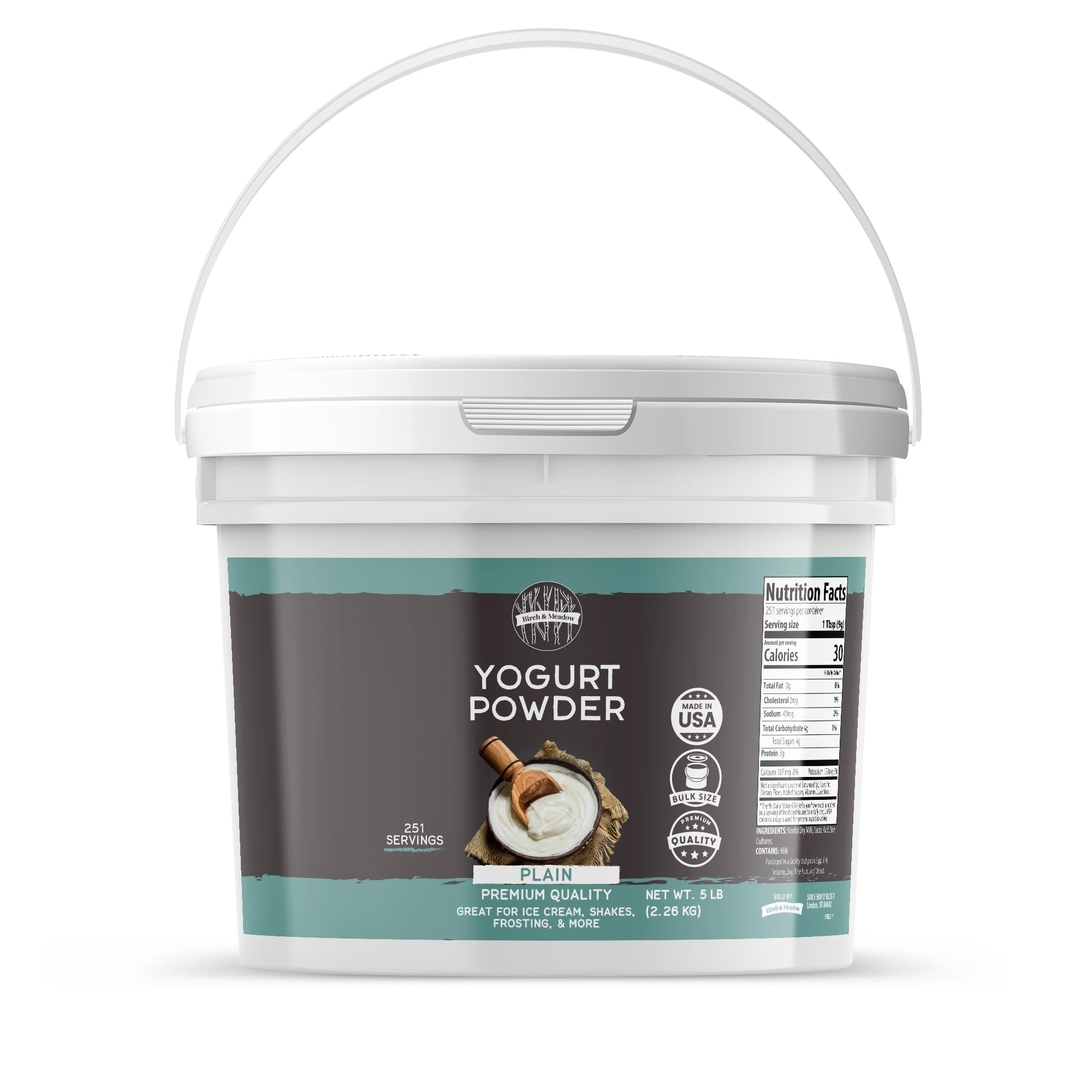 Birch & Meadow 1 Gallon of Yogurt Powder, Nutritious, From Non-fat Dry ...