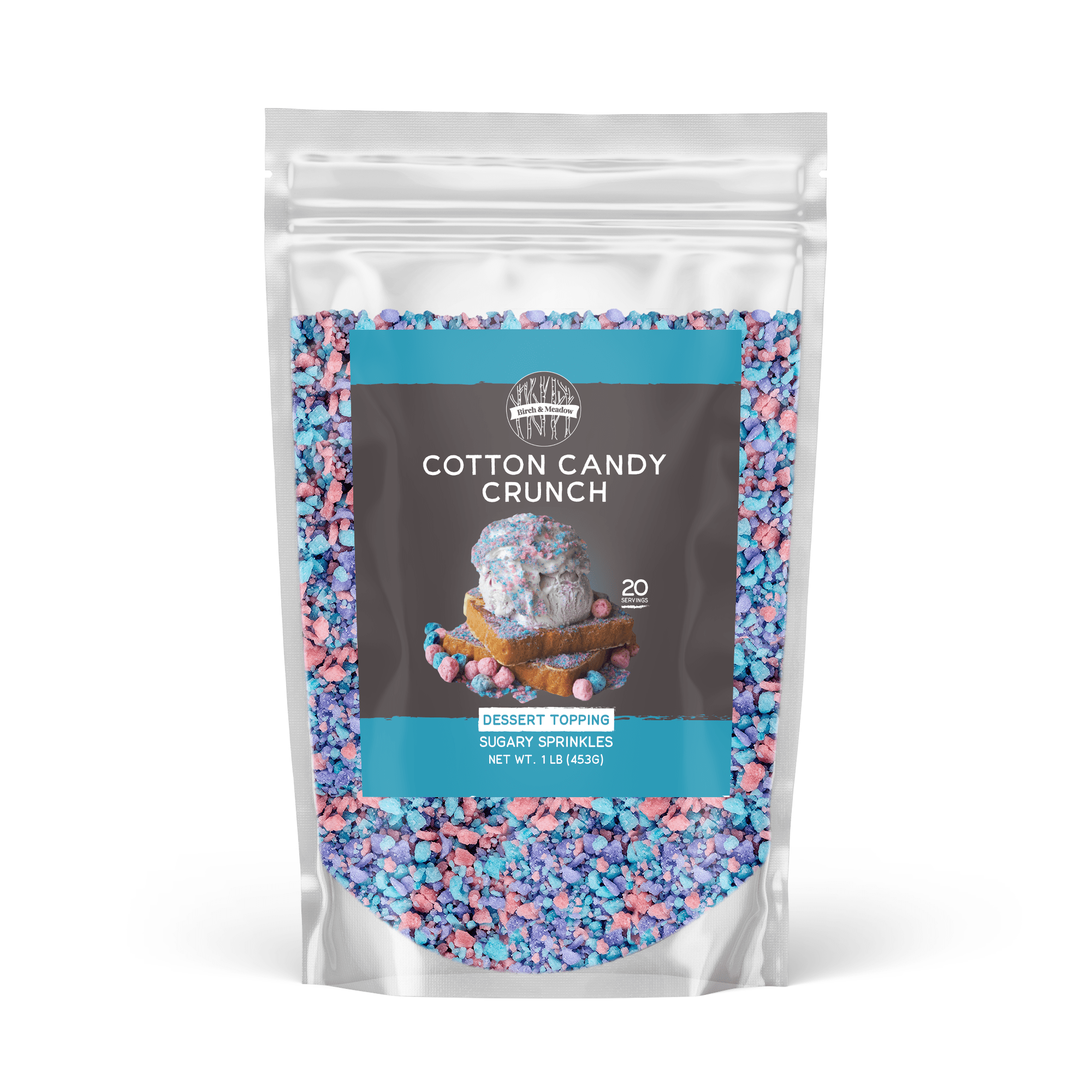 Birch & Meadow 1lb of Cotton Candy Crunch, Ice Cream Topping, Dessert ...