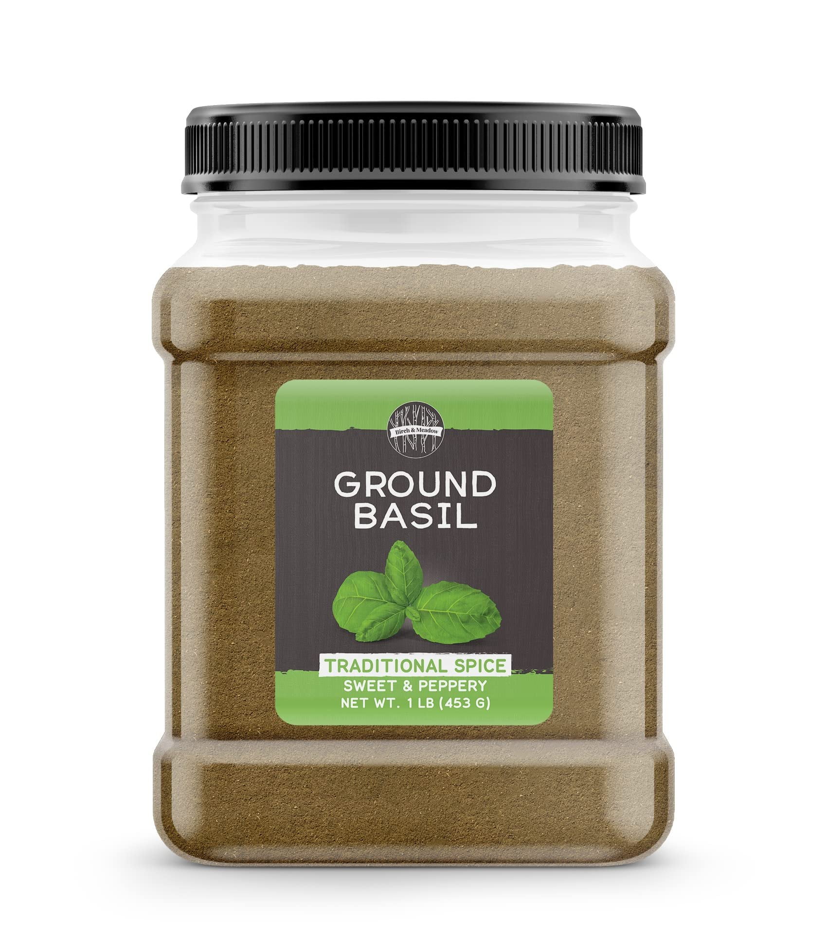 Birch & Meadow 1lb of Ground Basil, Sweet Peppery Flavor, Kitchen ...