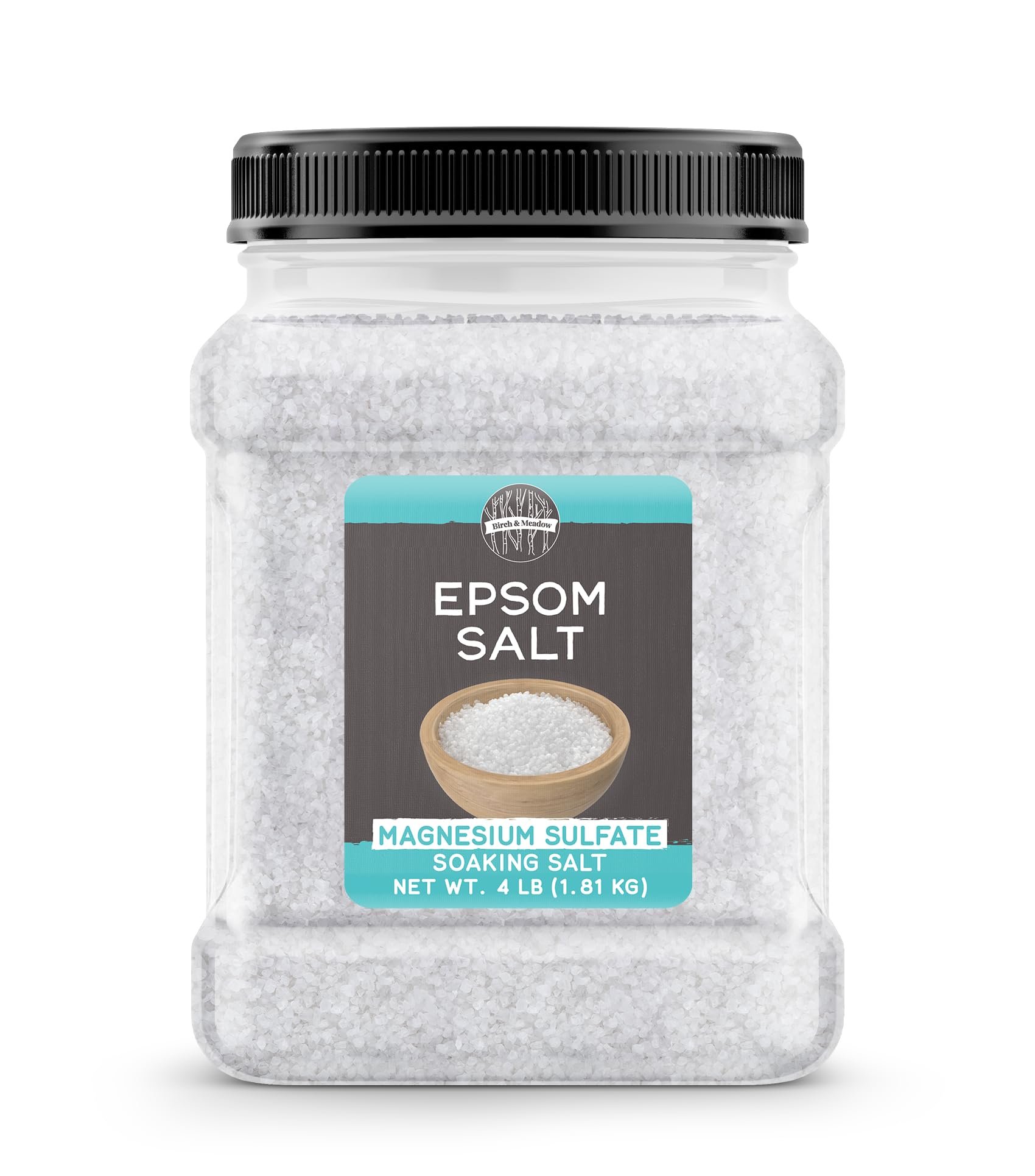 Birch & Meadow Epsom Salt, 4 lb, Pure Magnesium Sulfate, Unscented ...