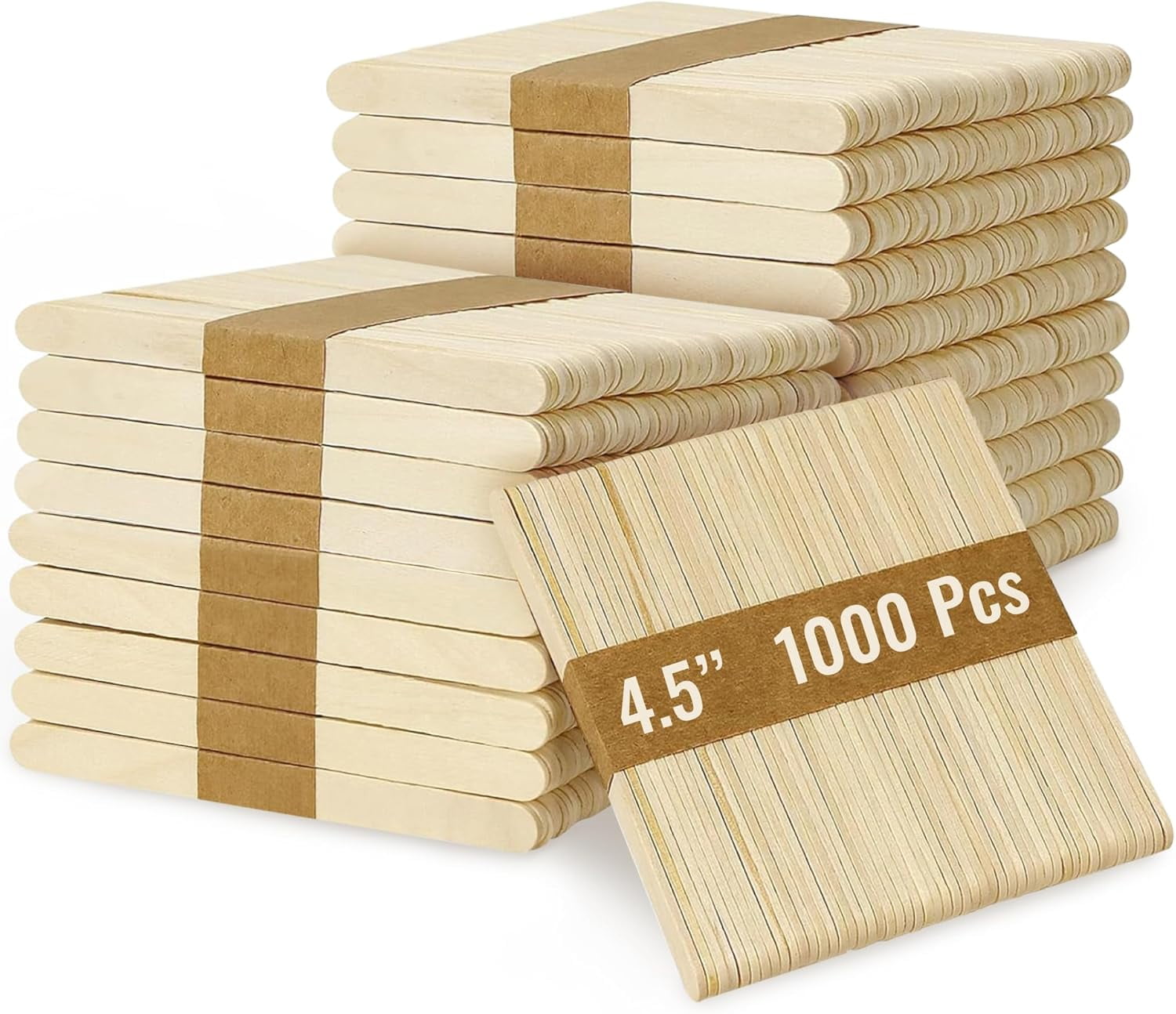 Birch Popsicle Sticks for Crafts, Food, Ice Cream 1000 PCS 4.5" Inch ...