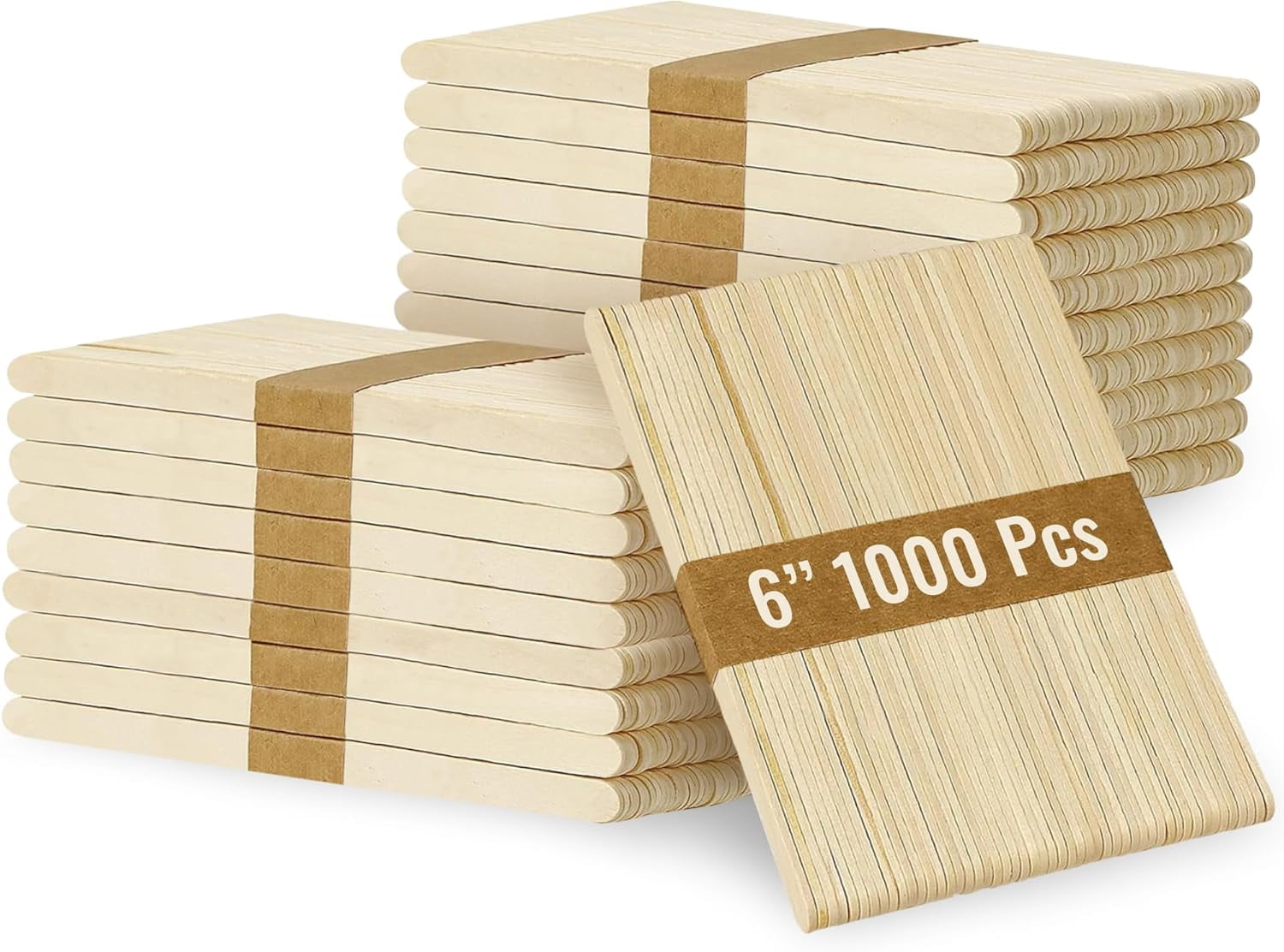 Birch Popsicle Sticks for Crafts, Food, Ice Cream 1000 PCS 6" Inch ...