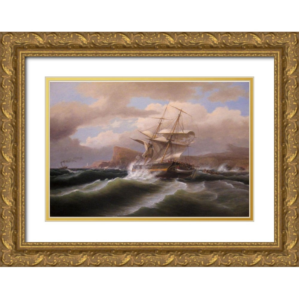 Birch, Thomas 14x11 Gold Ornate Wood Framed with Double Matting Museum ...