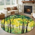 Birch Tree 7FT Round Area Rugs for Living Room Spring Summer Art Forest ...