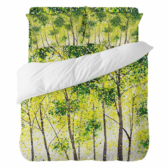 Birch Tree Bedding Duvet Cover Set Full Size 4 Pieces, Spring Summer ...