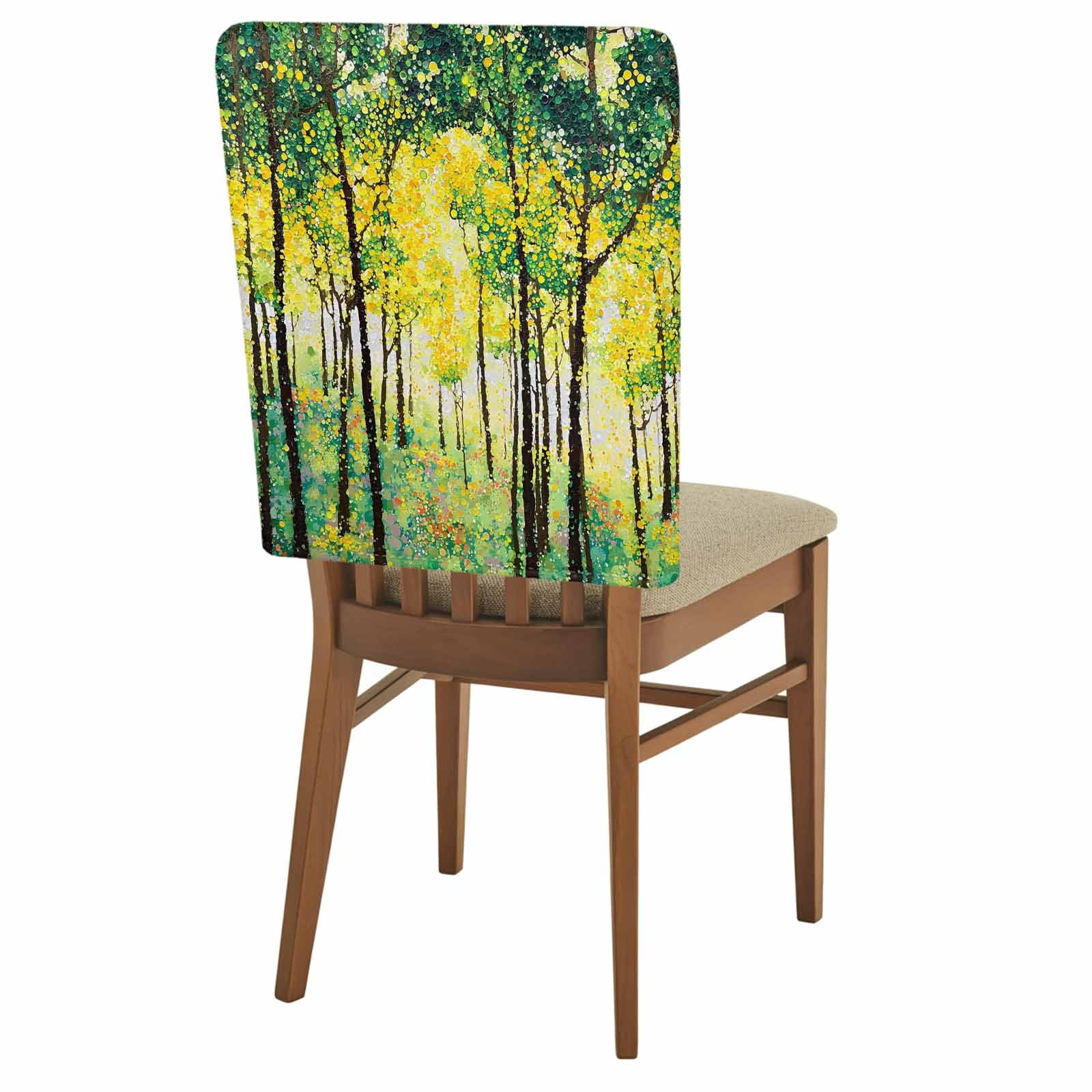 Birch Tree Chair Covers Set of 1 Spring Summer Art Forest Yellow Green ...