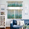 Birch Tree Forest Retro Oil Painting Art Curtain Tier and Valance Set 3 ...