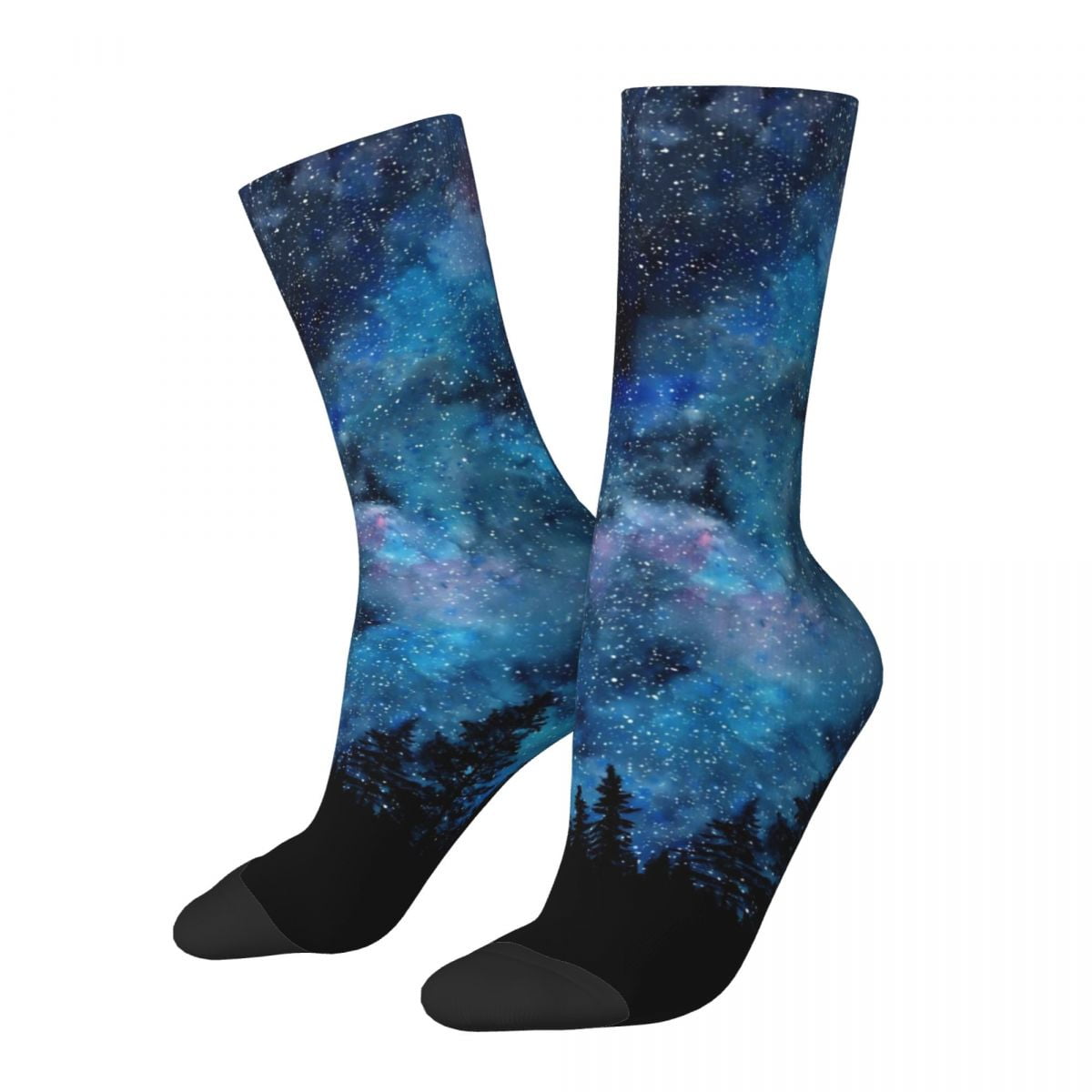 Birch Tree Forest Socks Landscape Painting Leisure Stockings Couple ...