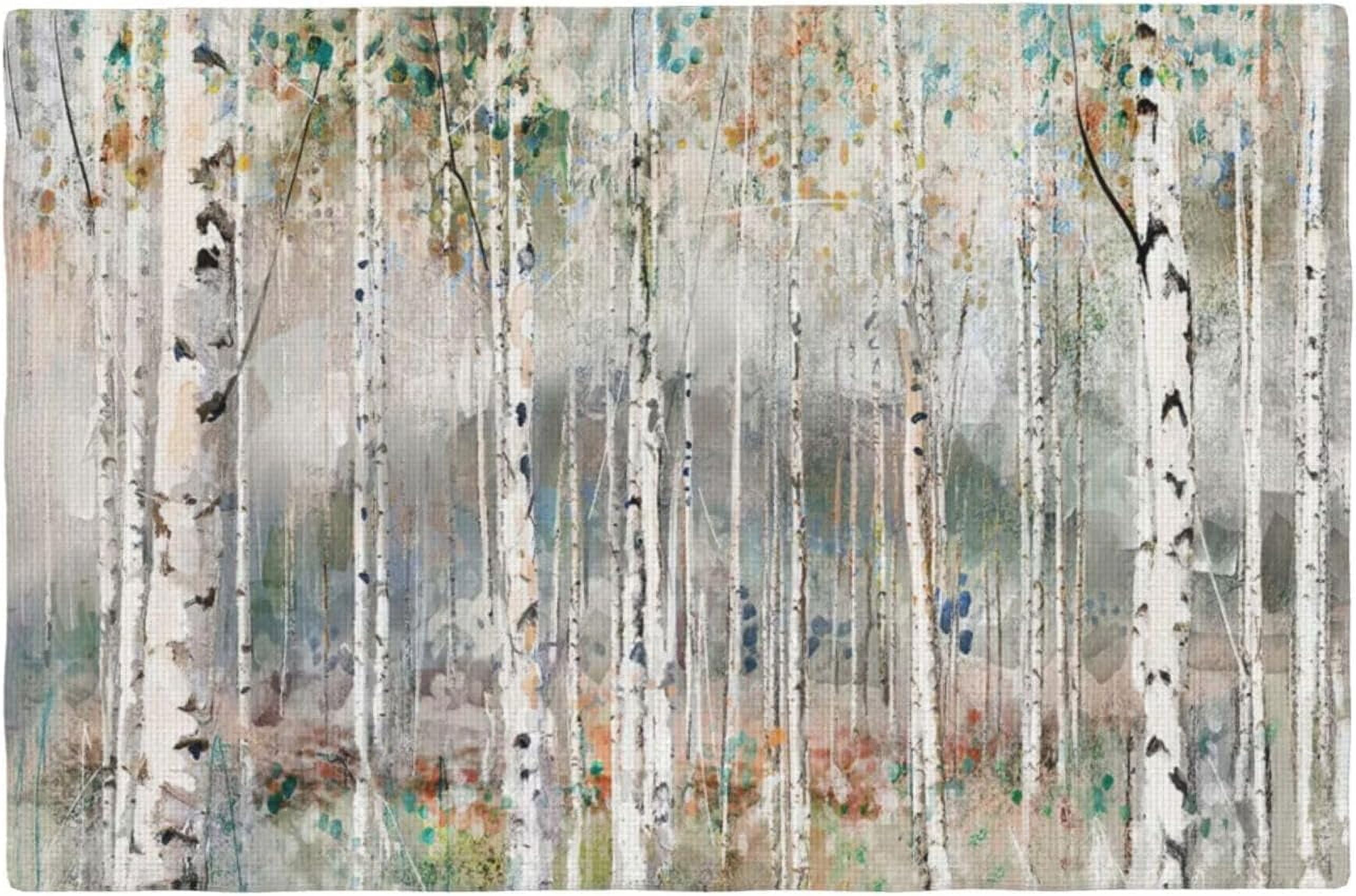 Birch Tree Placemats Set of 4 Nature Forest Table Mats Washable Place ...