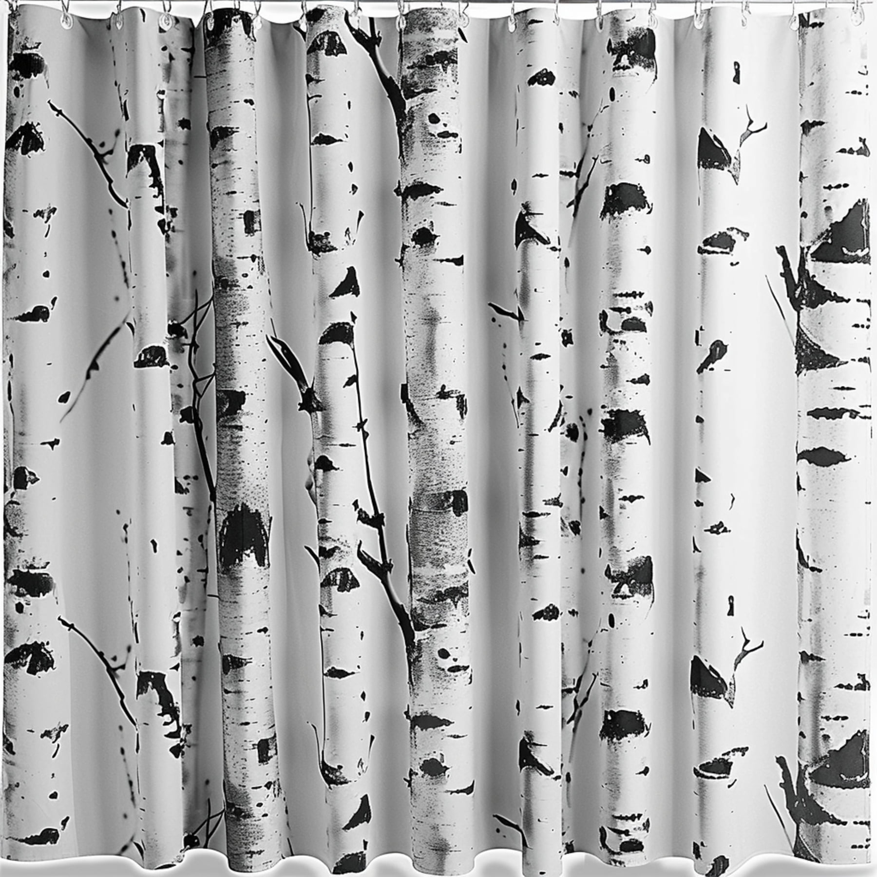 Birch Tree Print Shower Curtain Hyper Realistic Aspen Tree Pattern ...
