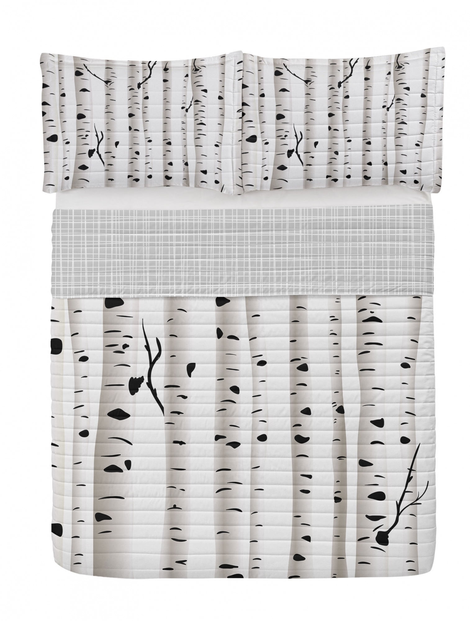Birch Tree Reversible Bedspread Set, Forest Seasonal Nature Woodland ...