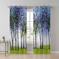Birch Tree Sheer Curtains 63 Inch Long 2 Panels, Spring Summer Art ...