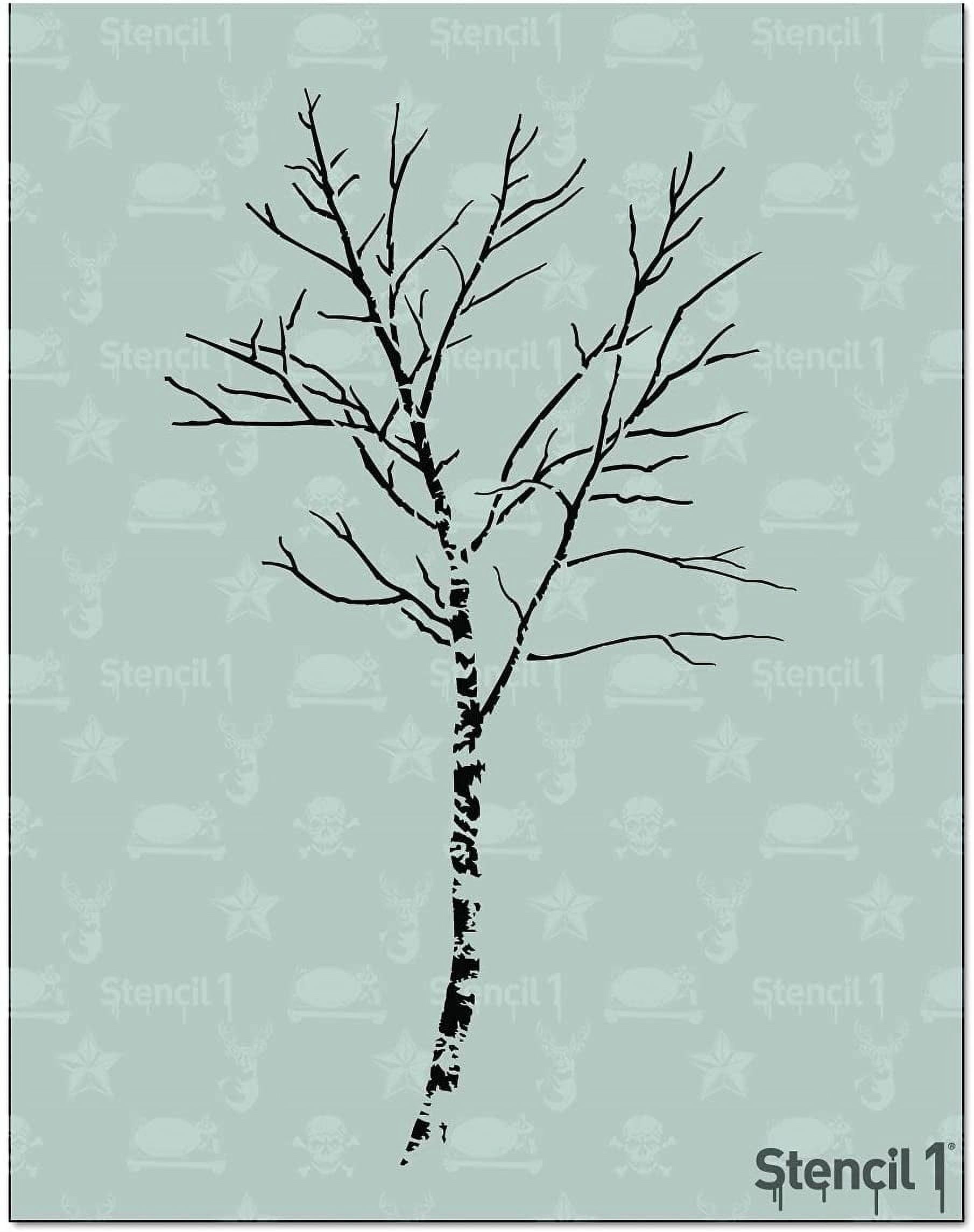 Birch Tree Stencil Art Craft - 8.5" x 11" - Walmart.com