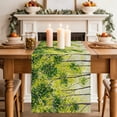 Birch Tree Table Runner, Spring Summer Art Forest Yellow Green Leaf ...