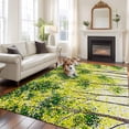 Birch Tree Washable Area Rug 8x10 Spring Summer Art Forest Yellow Green ...