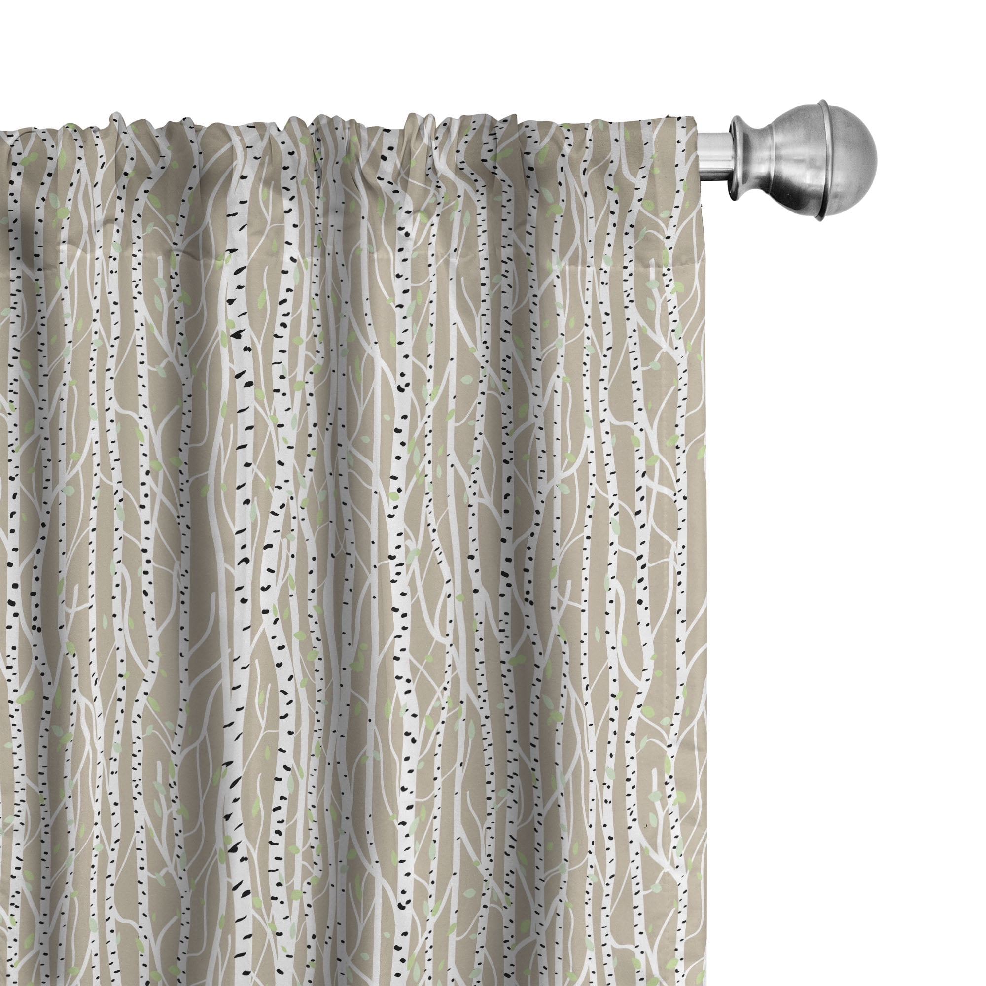 Ambesonne Birch Tree Window Curtains, Trunks Black Spots, Each 28" W x ...