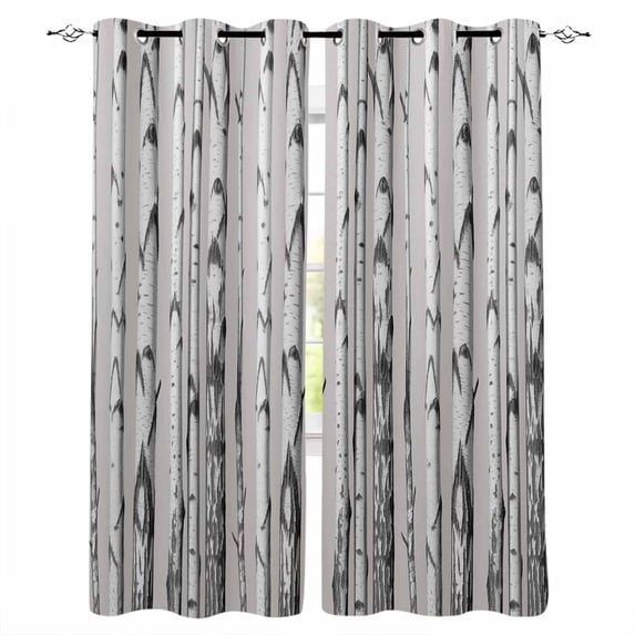Birch Trees Blackout Curtains for Bedroom/Living Room, Thermal ...
