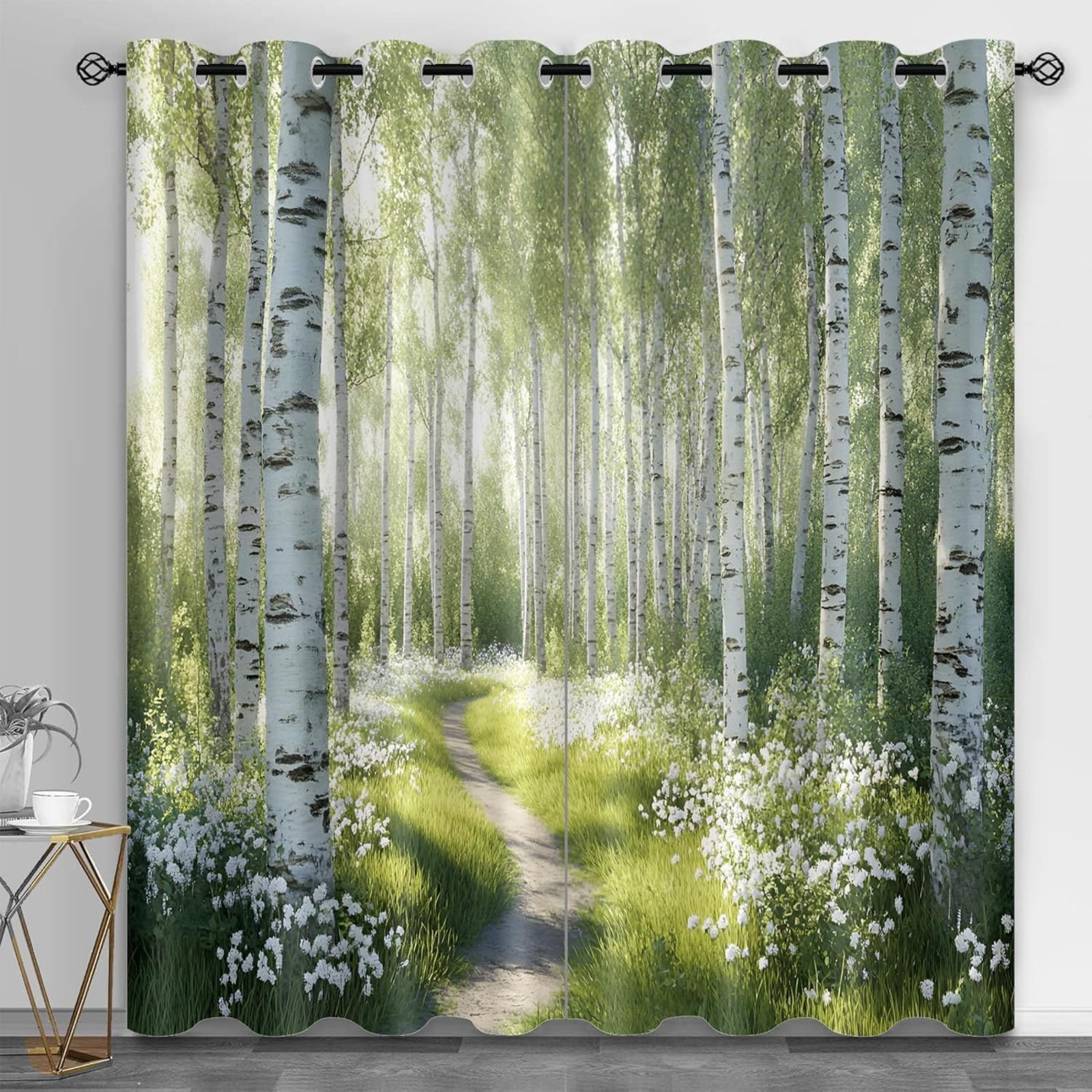 Birch Trees Curtains & Home Decor, Spring Birch Blackout Curtains For ...