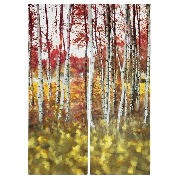 Birch Trees Forest Door Curtain Kitchen Doorway Partition Curtain ...