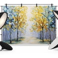 Birch Trees Path Backdrops for Photography, Nature Leaves Forest ...